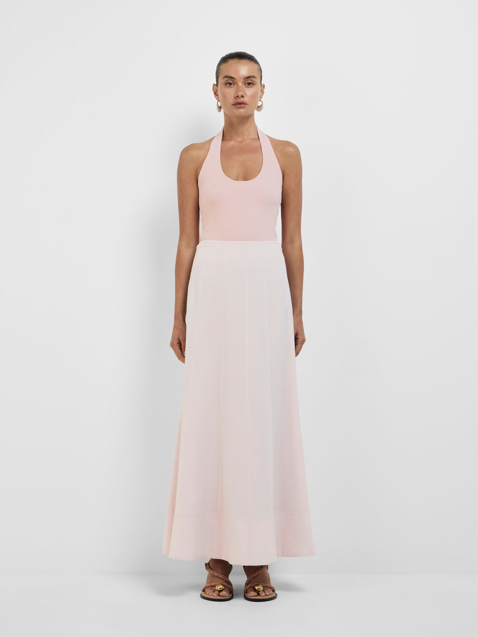 Joy Midi Skirt Pink | A-line Midi Skirt | SHEIKE