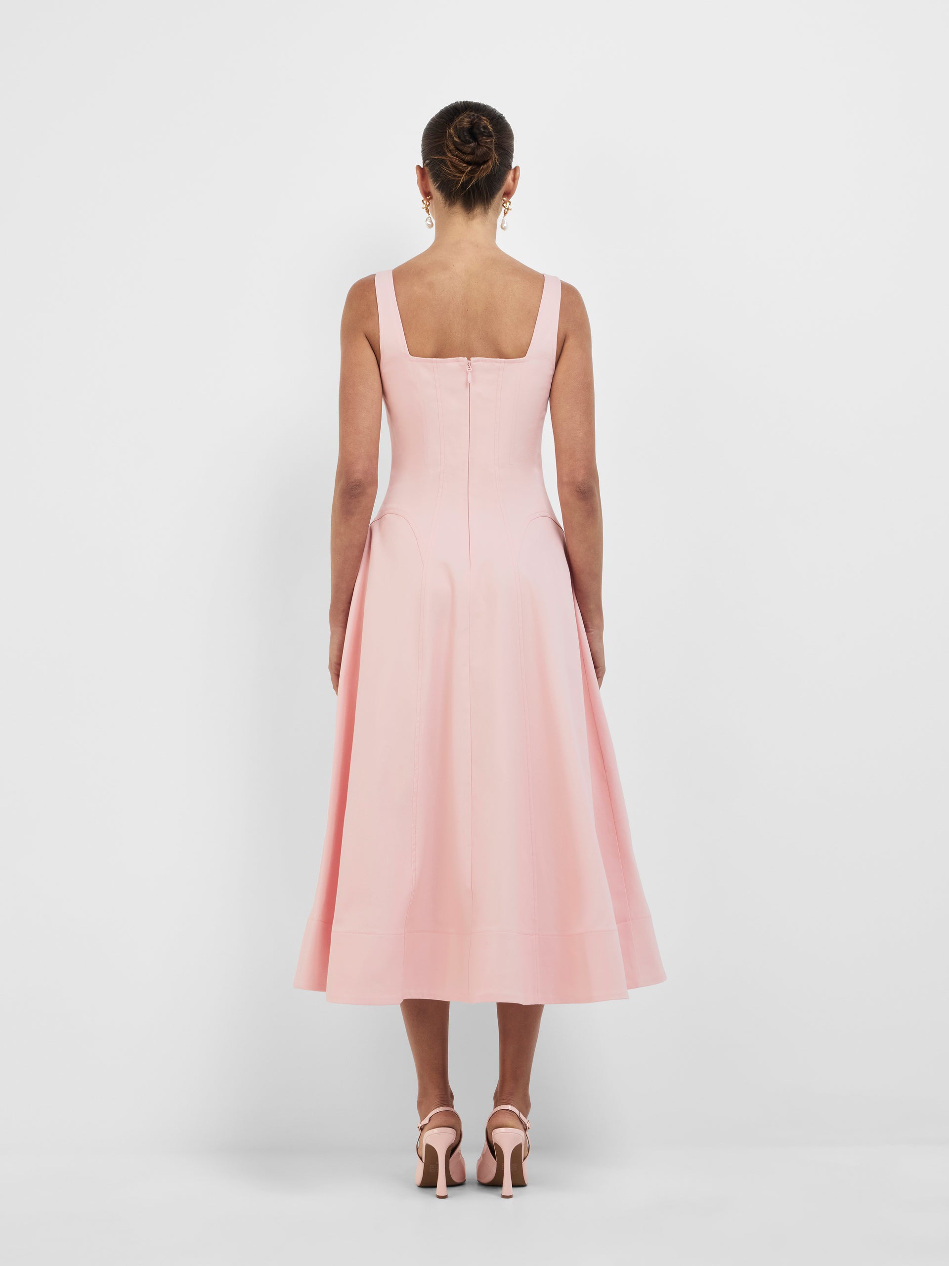 Astra Dress Pink | A-Line Midi Dress | SHEIKE