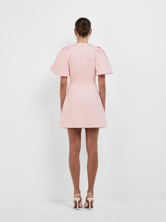 Astra Mini Dress Pink | Puff Sleeve Dress | SHEIKE