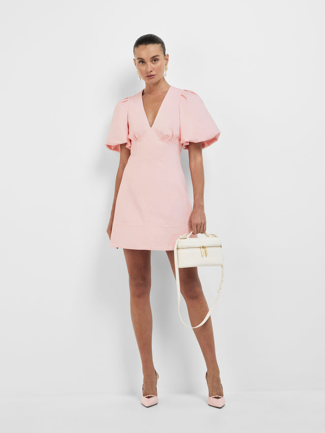 Astra Mini Dress Pink | Puff Sleeve Dress | SHEIKE