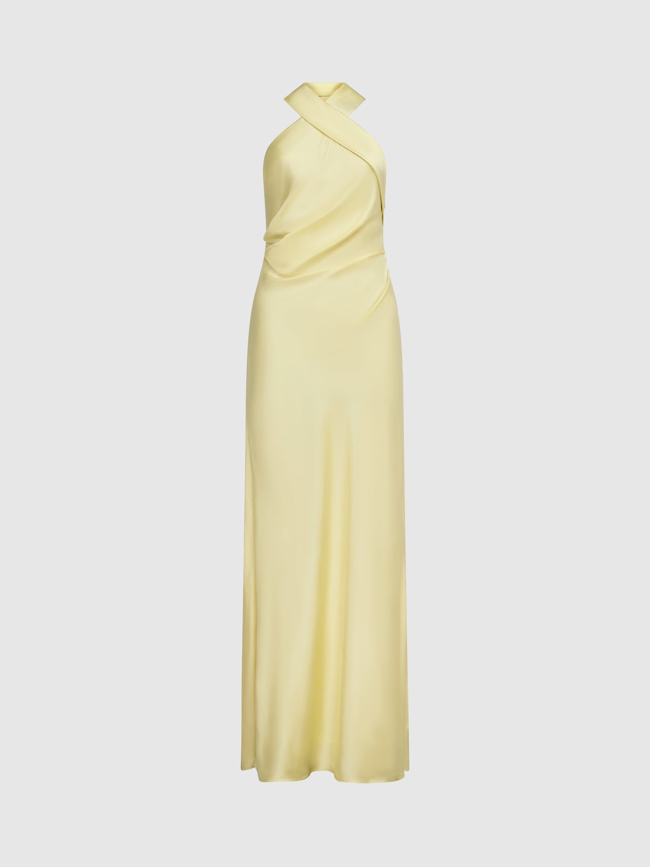 Liora Gown Lemon | Satin Maxi Dress | SHEIKE