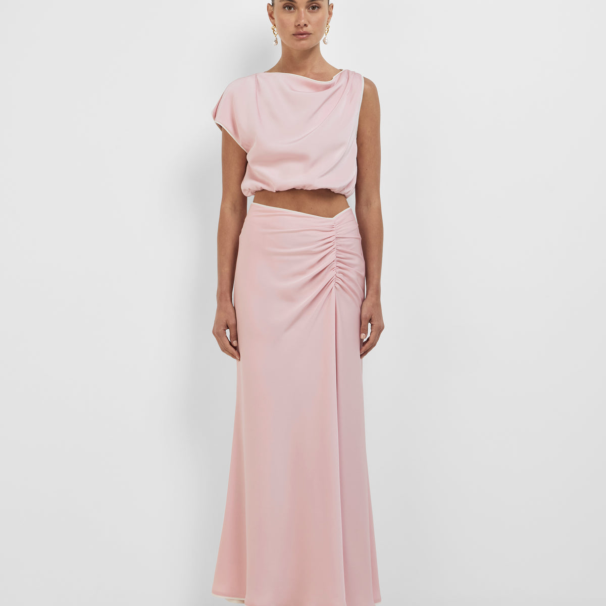 Milani Top Pink | Cropped Satin Top | SHEIKE