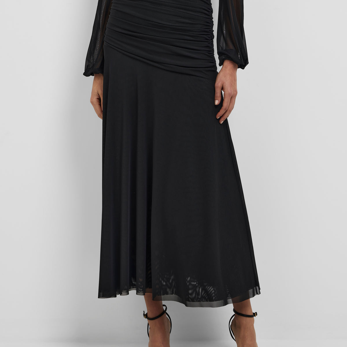 Adanna Maxi Skirt Black | Mesh Maxi Skirt | SHEIKE
