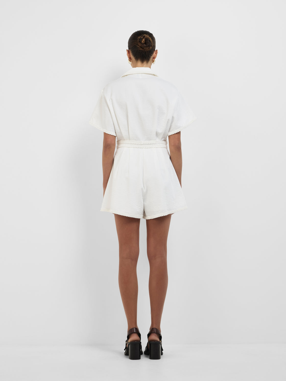Marbella Playsuit White | Embroidered Playsuit | SHEIKE