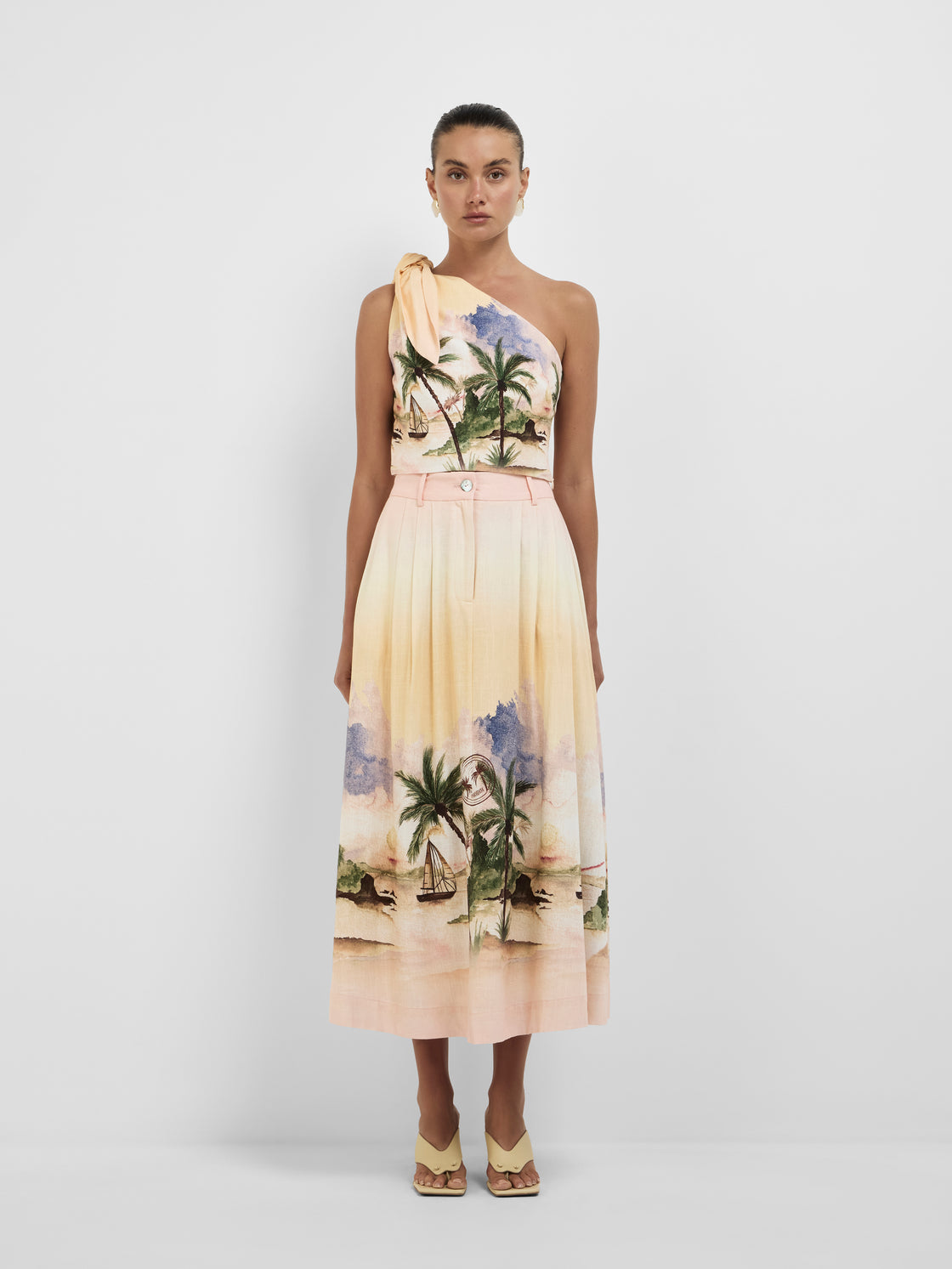 Seascape Top Print | One Shoulder Top | SHEIKE