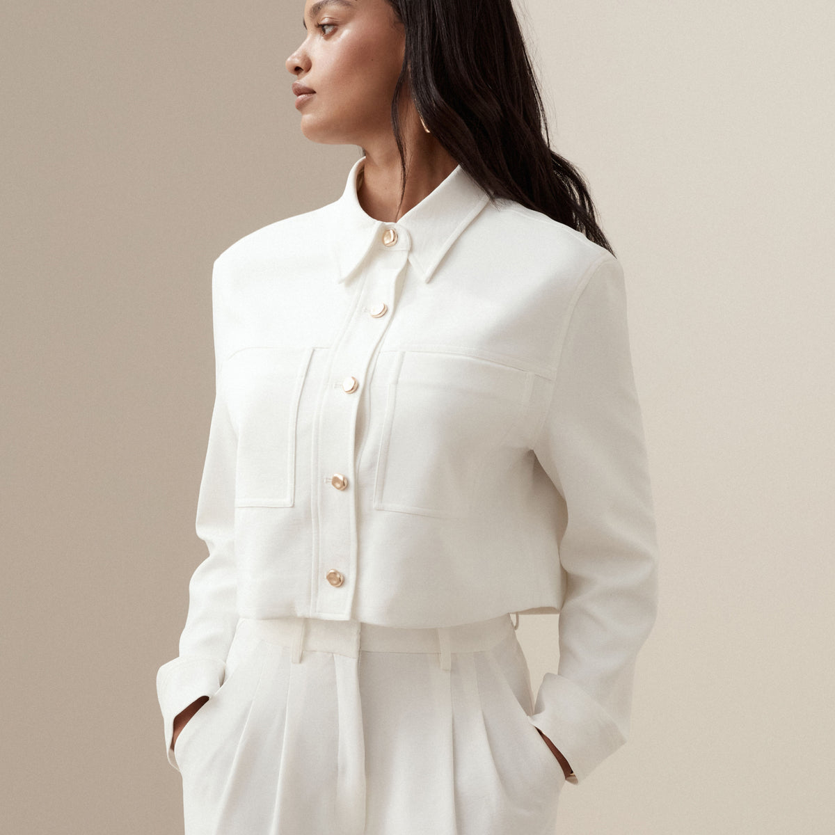Atomic Jacket Ivory | Cropped Jacket | SHEIKE
