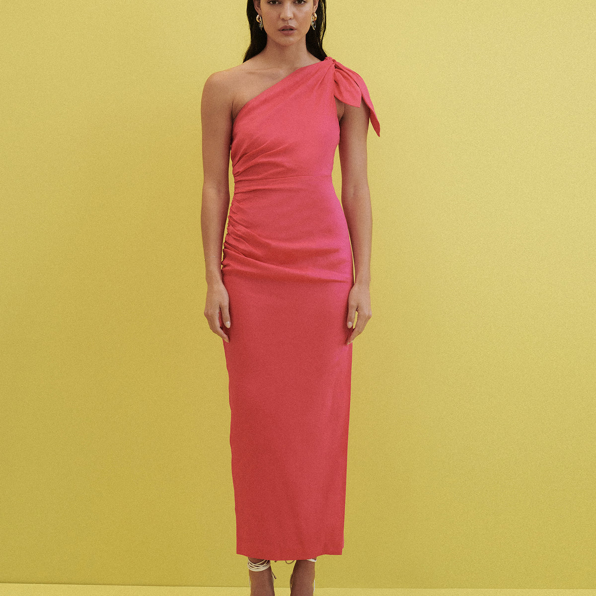 Kennedy Dress Raspberry | One Shoulder Dress | SHEIKE