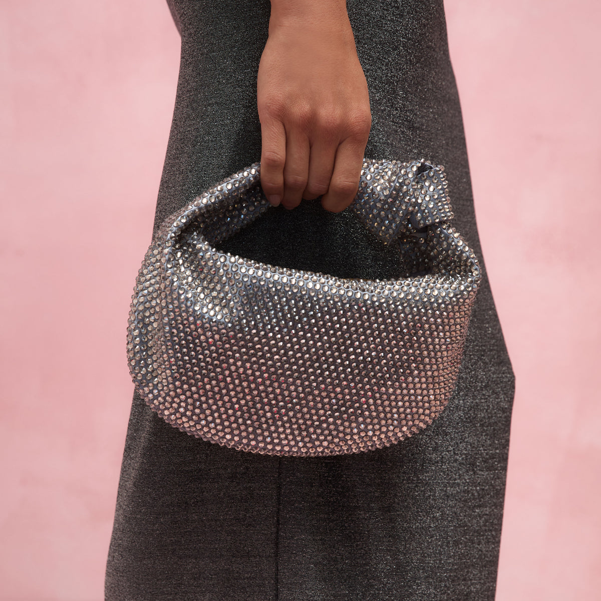 Simone Clutch Silver | Rhinestone Bag | SHEIKE