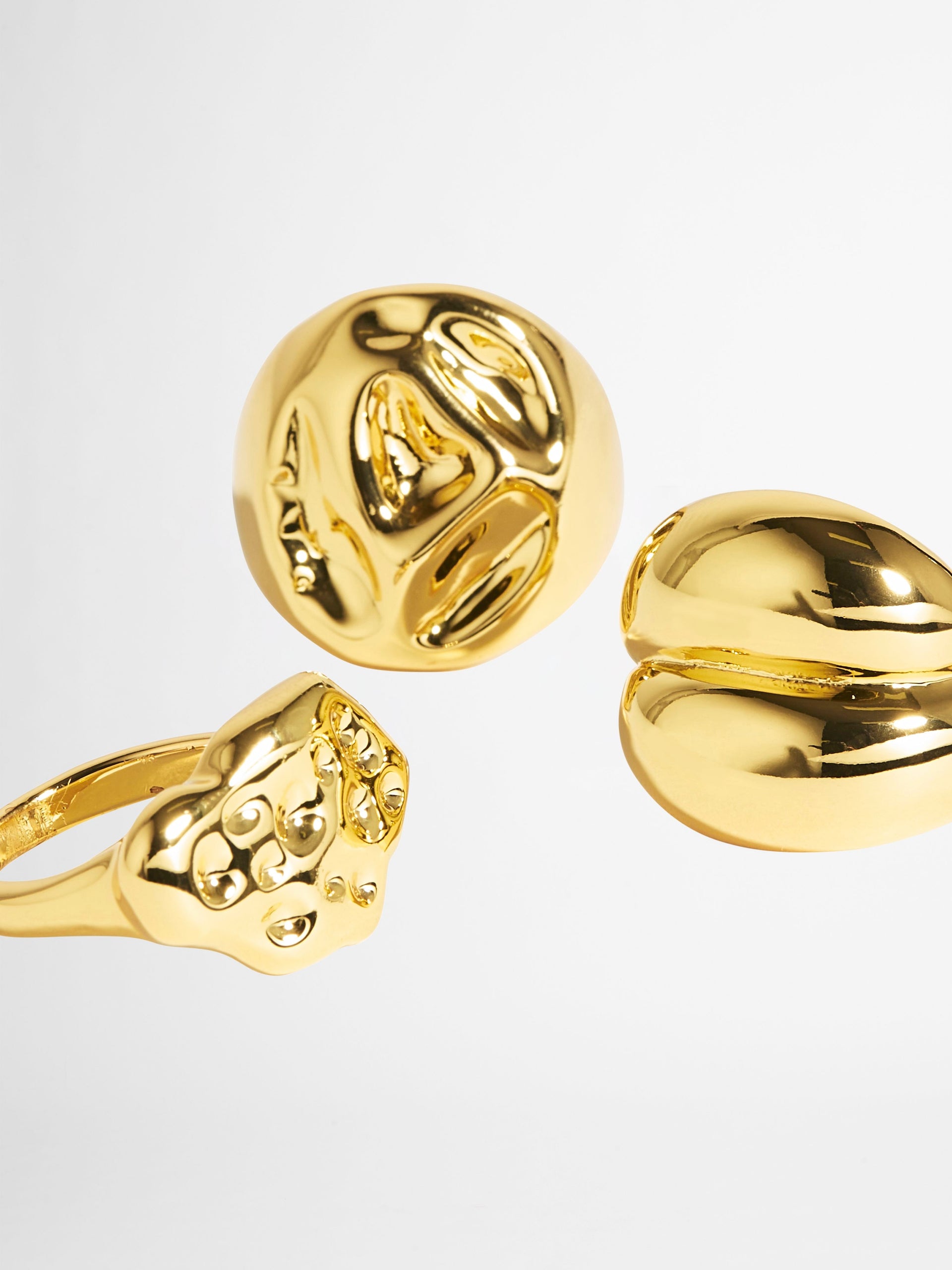 Kendall Ring Pack Gold | Organic Metal Rings | SHEIKE