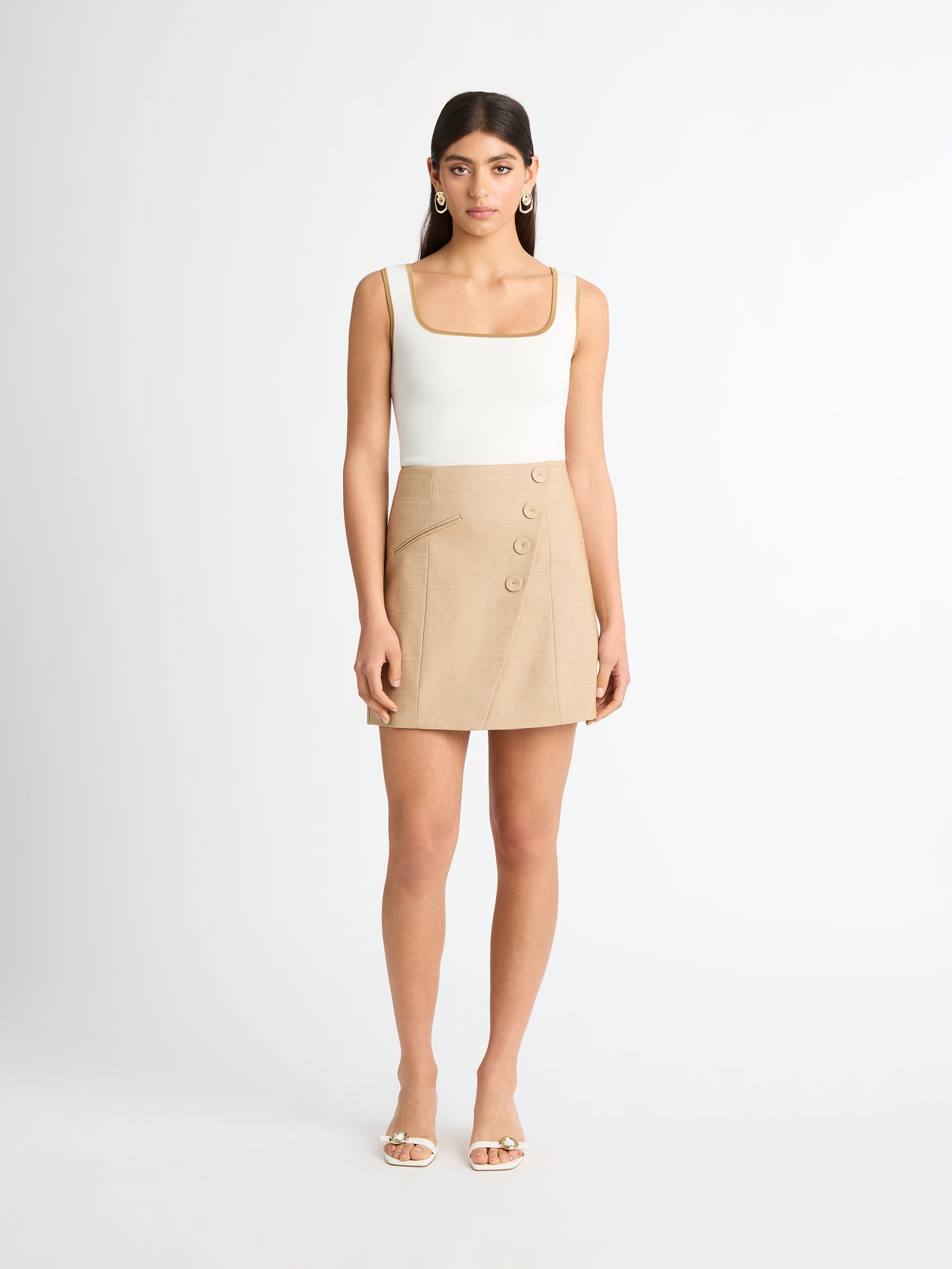 Matilda Skirt Tan | Mini Skirt | SHEIKE