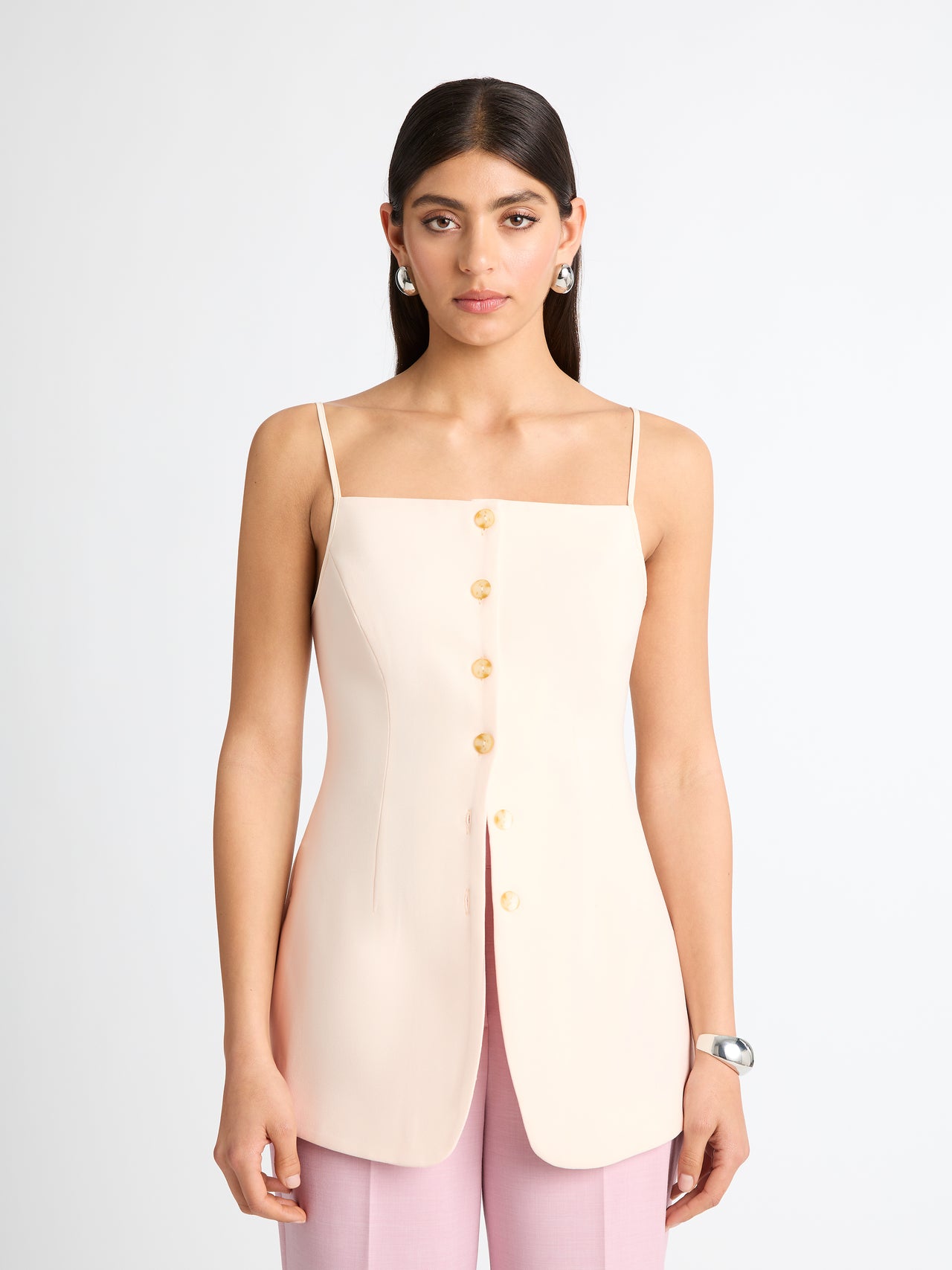 Nicole Top Ivory | Button Up Top | SHEIKE