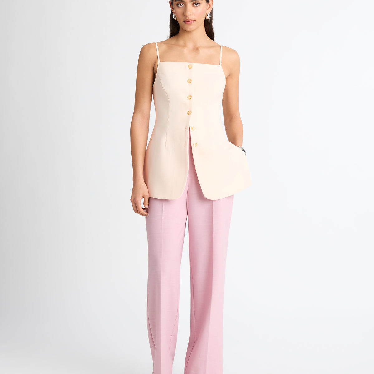 Nicole Top Ivory | Button Up Top | SHEIKE
