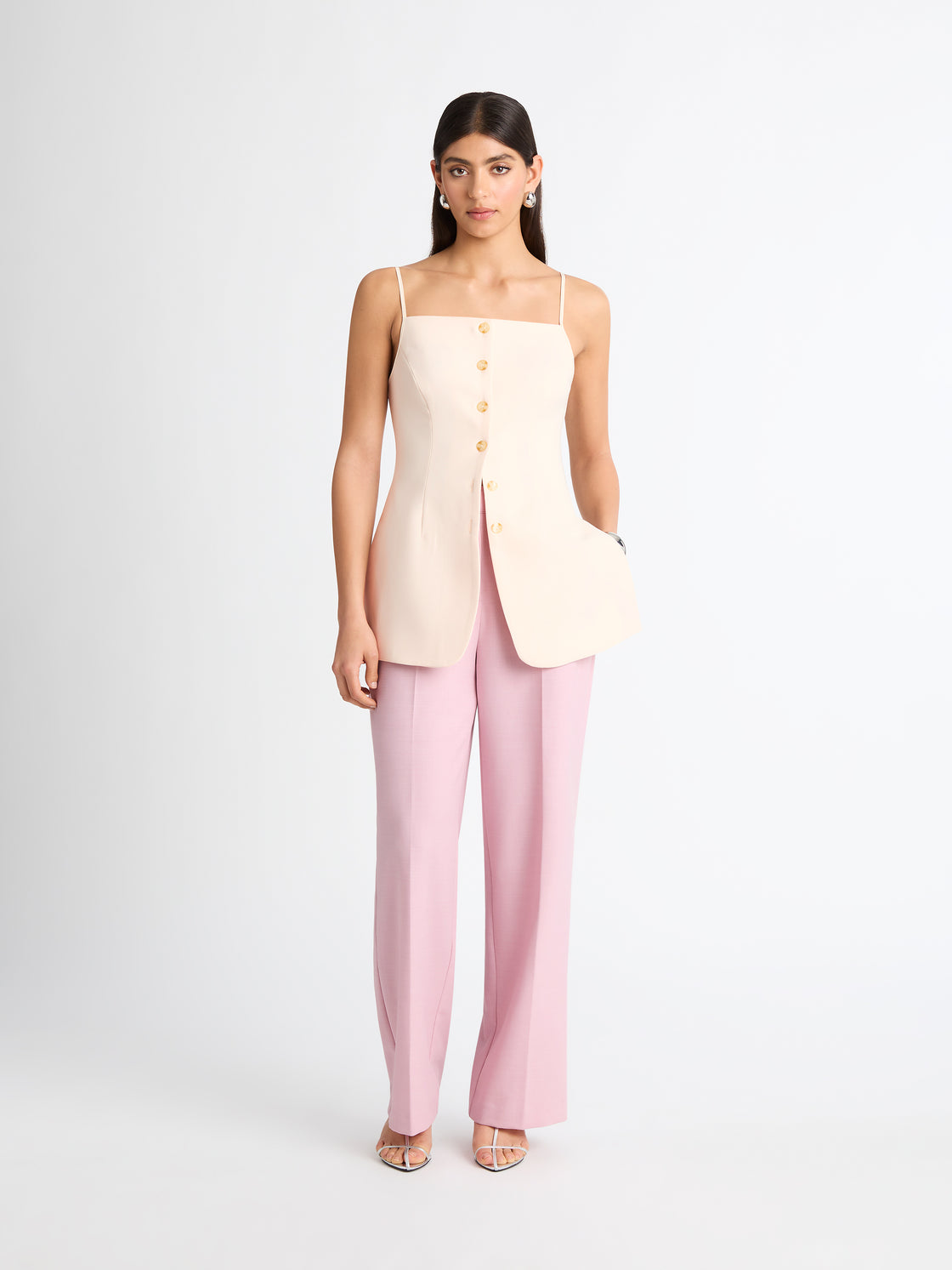 Nicole Top Ivory | Button Up Top | SHEIKE