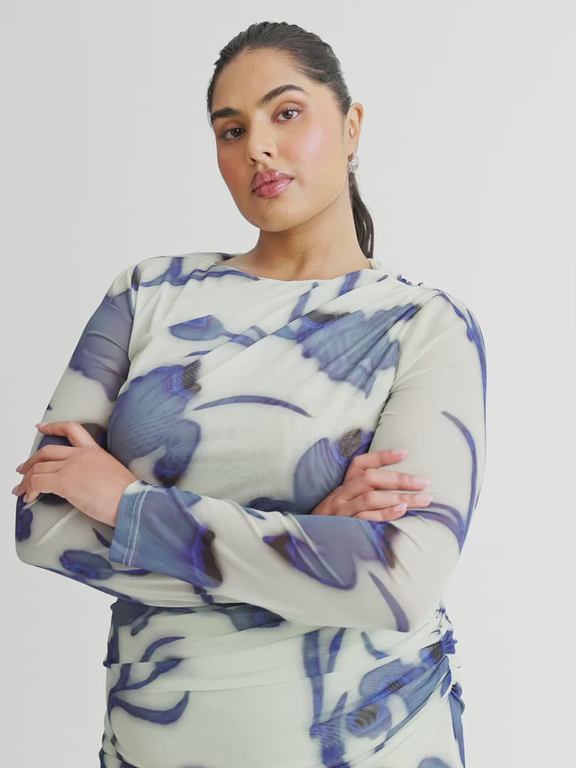 Haze Midi Skirt Floral | Mesh Bodycon Skirt | SHEIKE