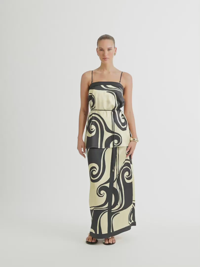 Oceanic Swirl Top Print | Strapless Top | SHEIKE